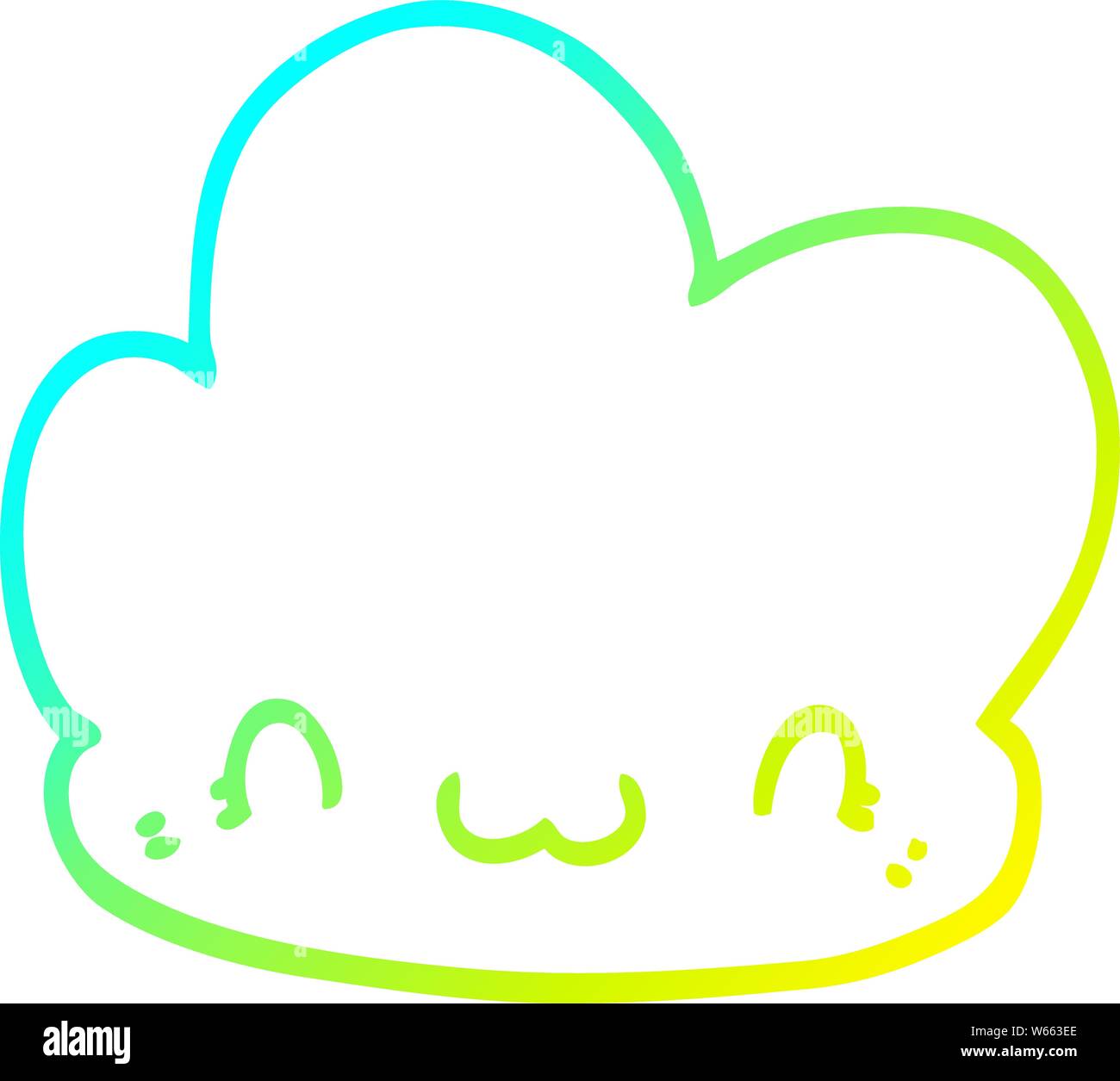 cold gradient line drawing of a cartoon cloud Stock Vector Image & Art ...