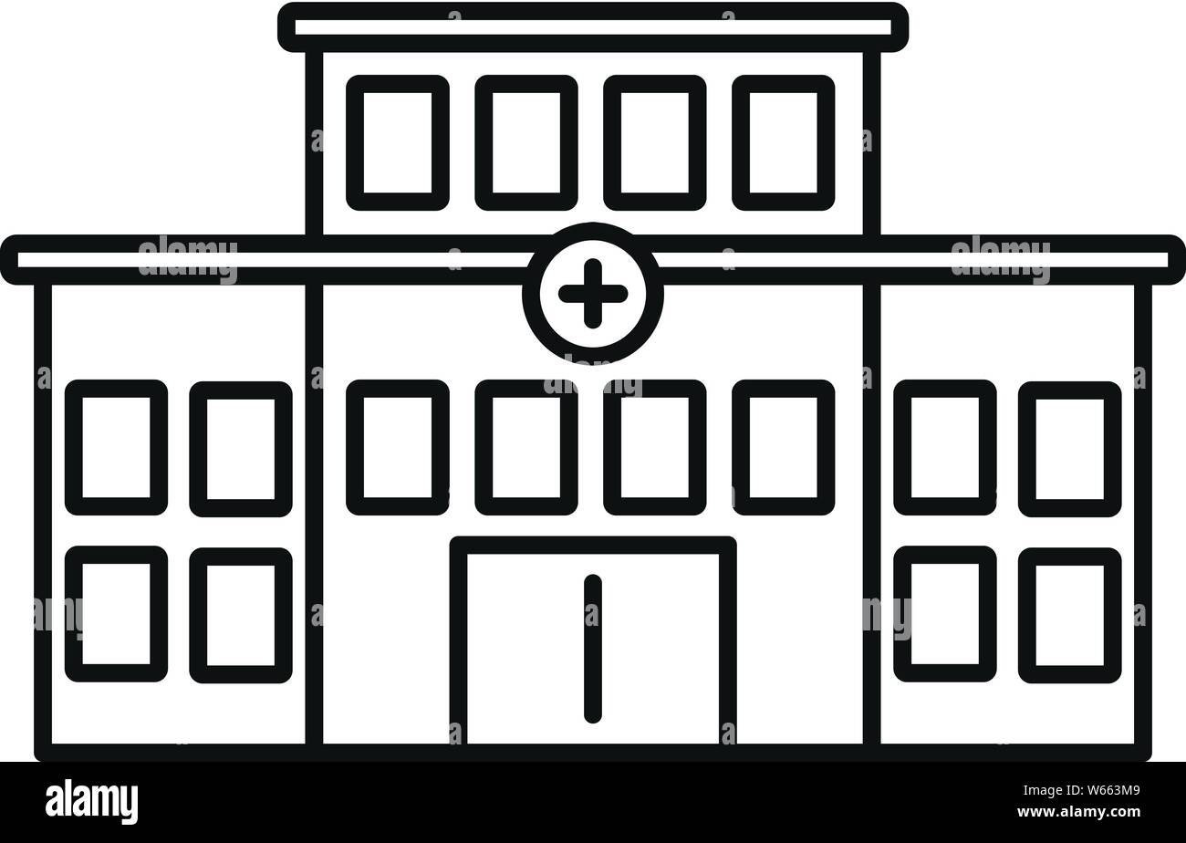 Hospital building icon. Outline hospital building vector icon for web ...