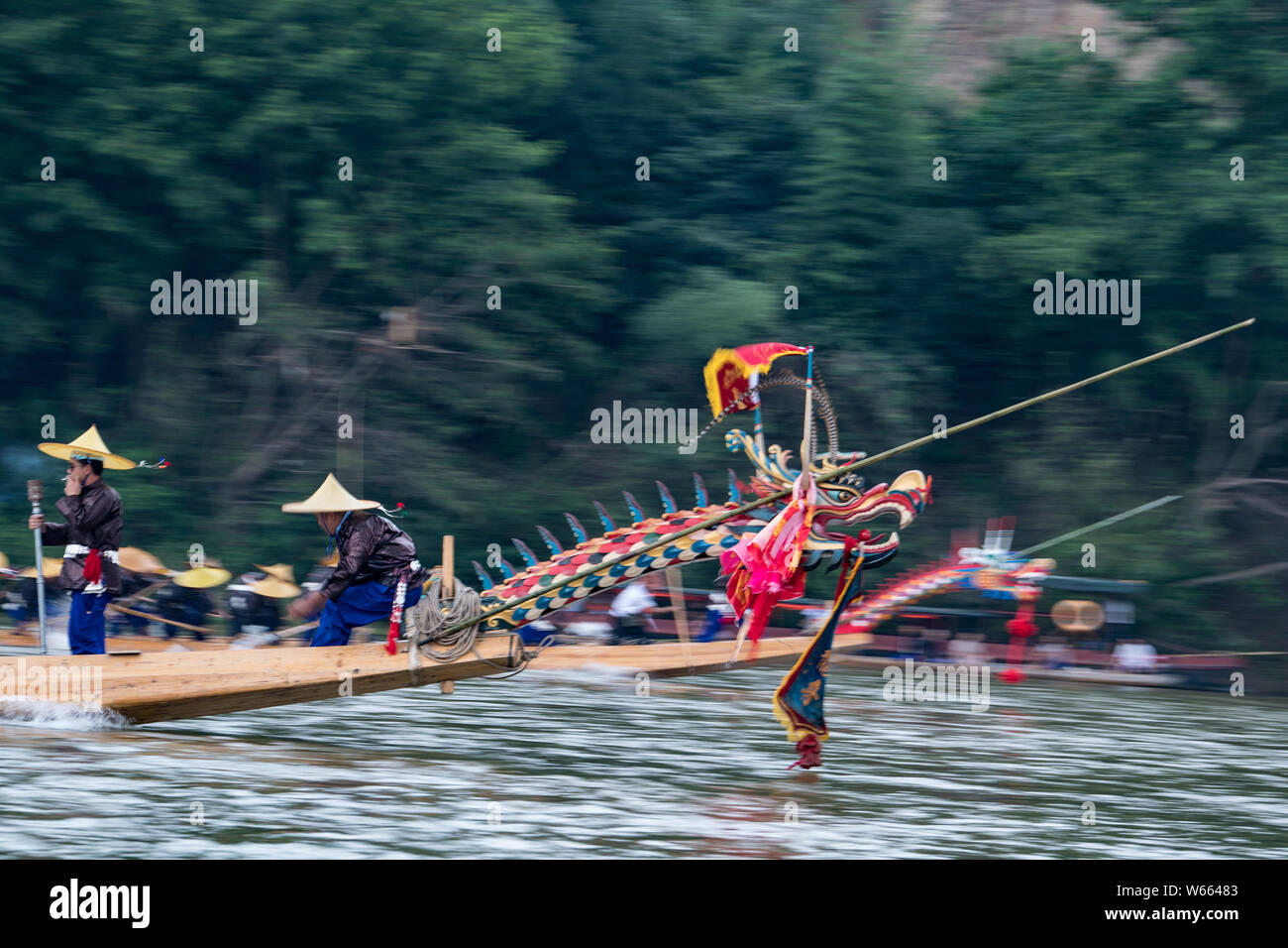 Chinese people of Miao ethnic minority celebrate the Miao Dragon Boat ...
