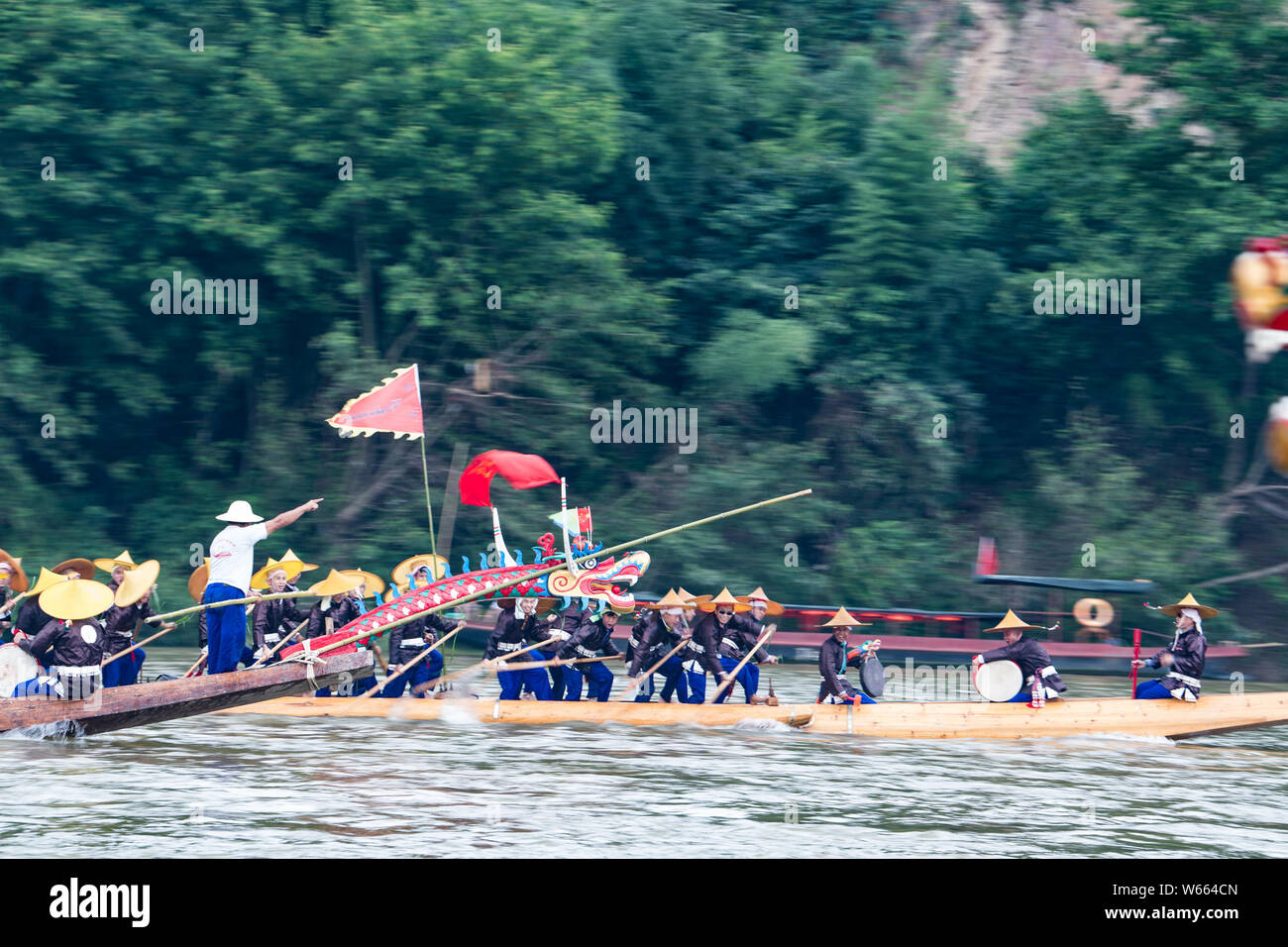 Chinese people of Miao ethnic minority celebrate the Miao Dragon Boat ...