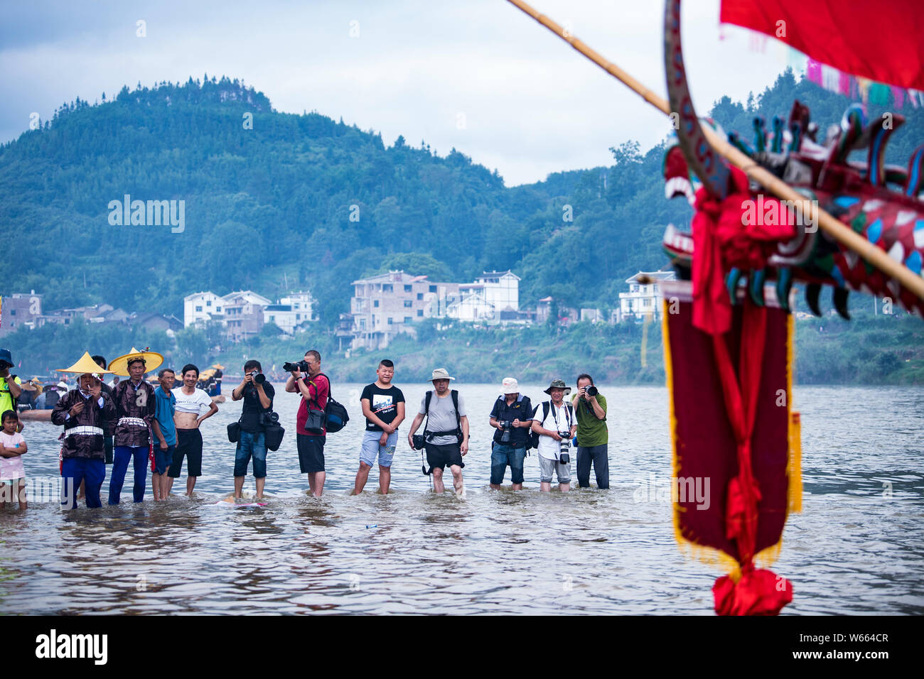 Chinese people of Miao ethnic minority celebrate the Miao Dragon Boat ...