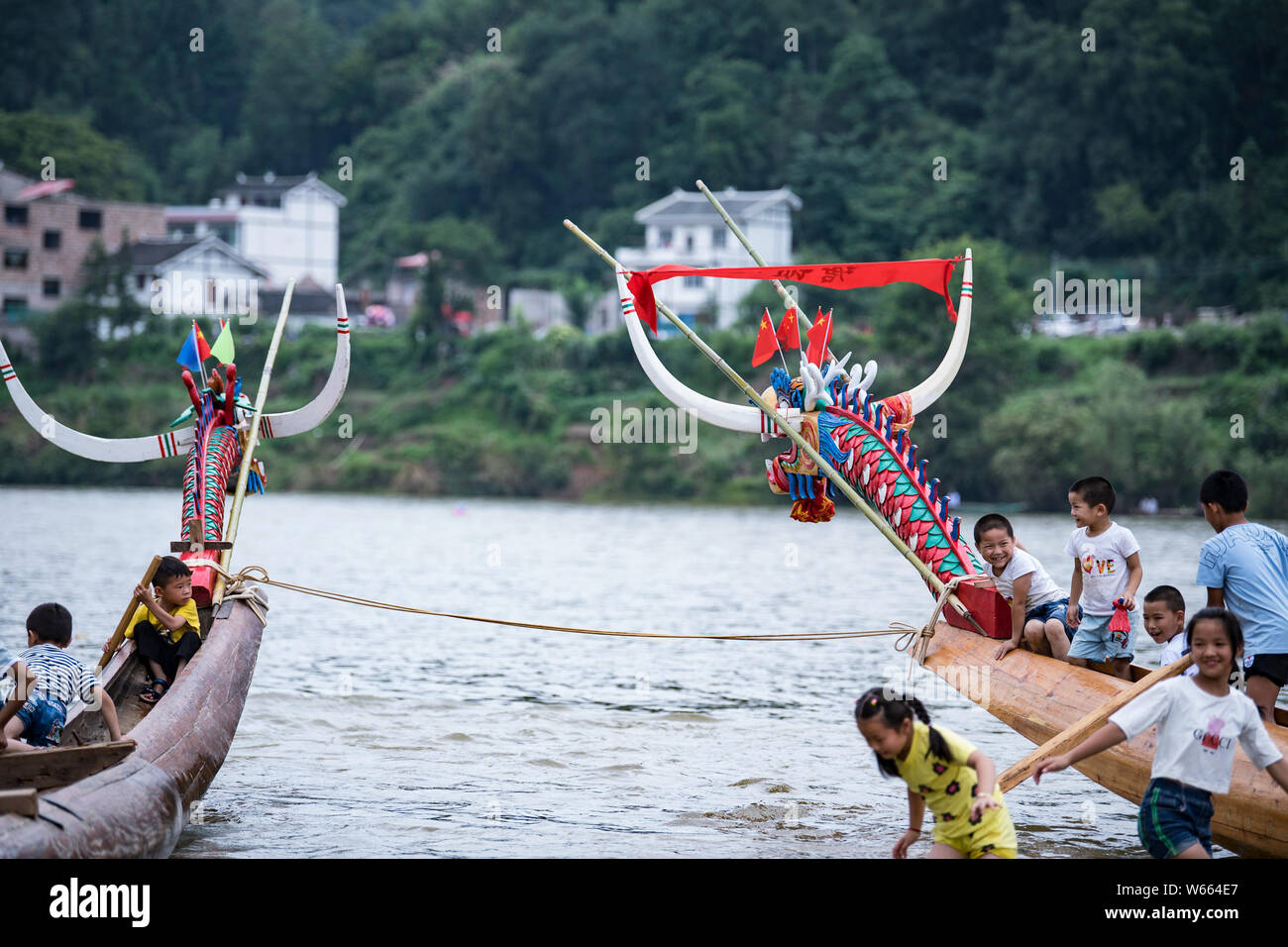 Chinese people of Miao ethnic minority celebrate the Miao Dragon Boat ...