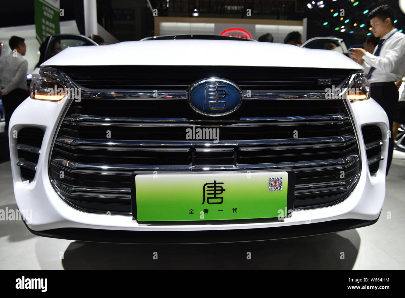 --FILE--A Tang plug-in hybrid SUV of BYD is displayed during the 22nd ...