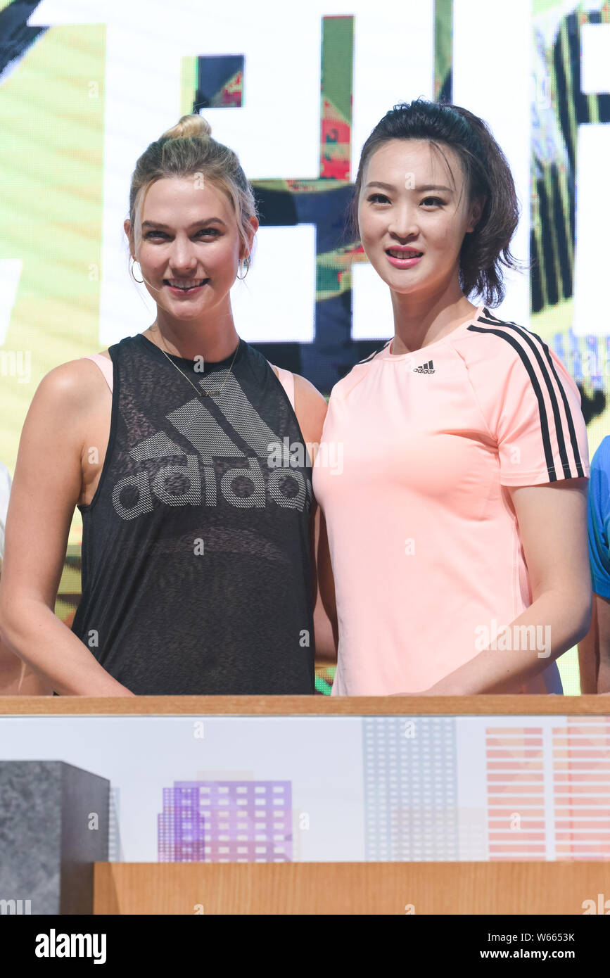 American model and entrepreneur Karlie Kloss, left, and retired Chinese ...