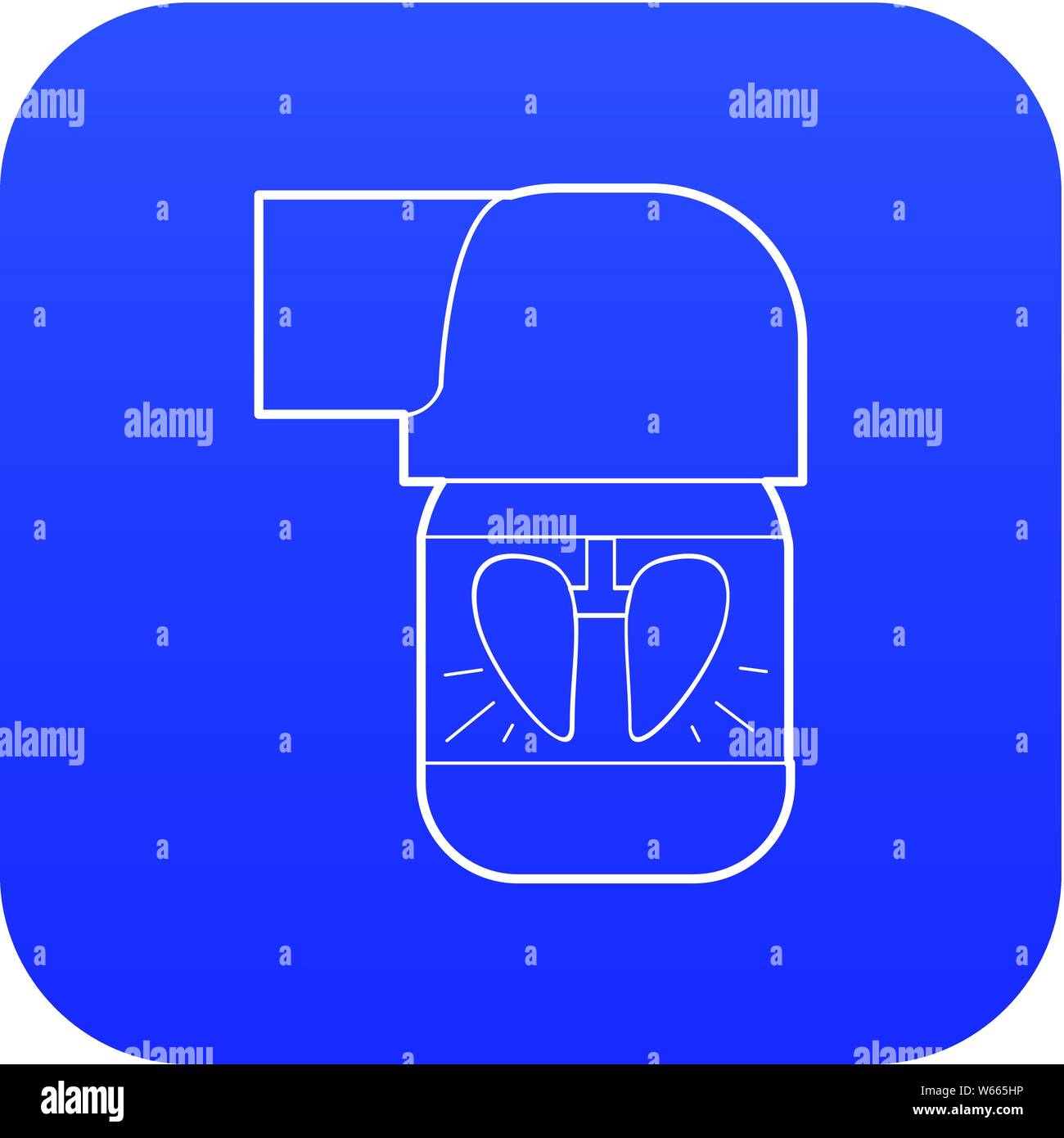 Inhaler for lung icon blue vector Stock Vector Image & Art - Alamy