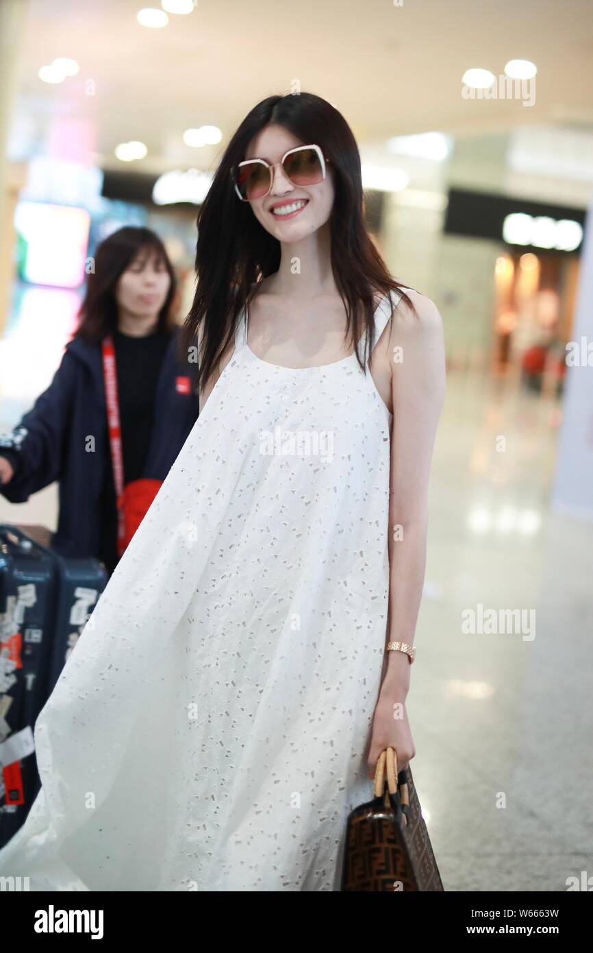 Chinese model He Sui is pictured at an airport in Shanghai, China, 2 ...