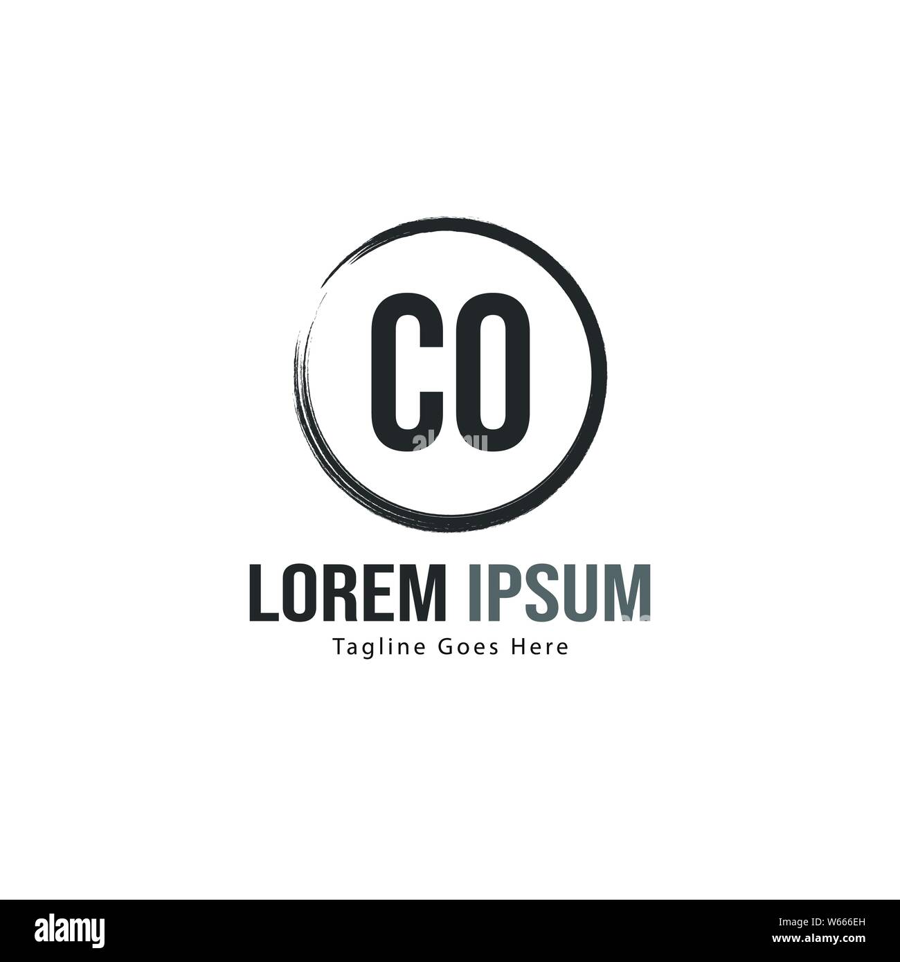 Initial CO logo template with modern frame. Minimalist CO letter logo ...