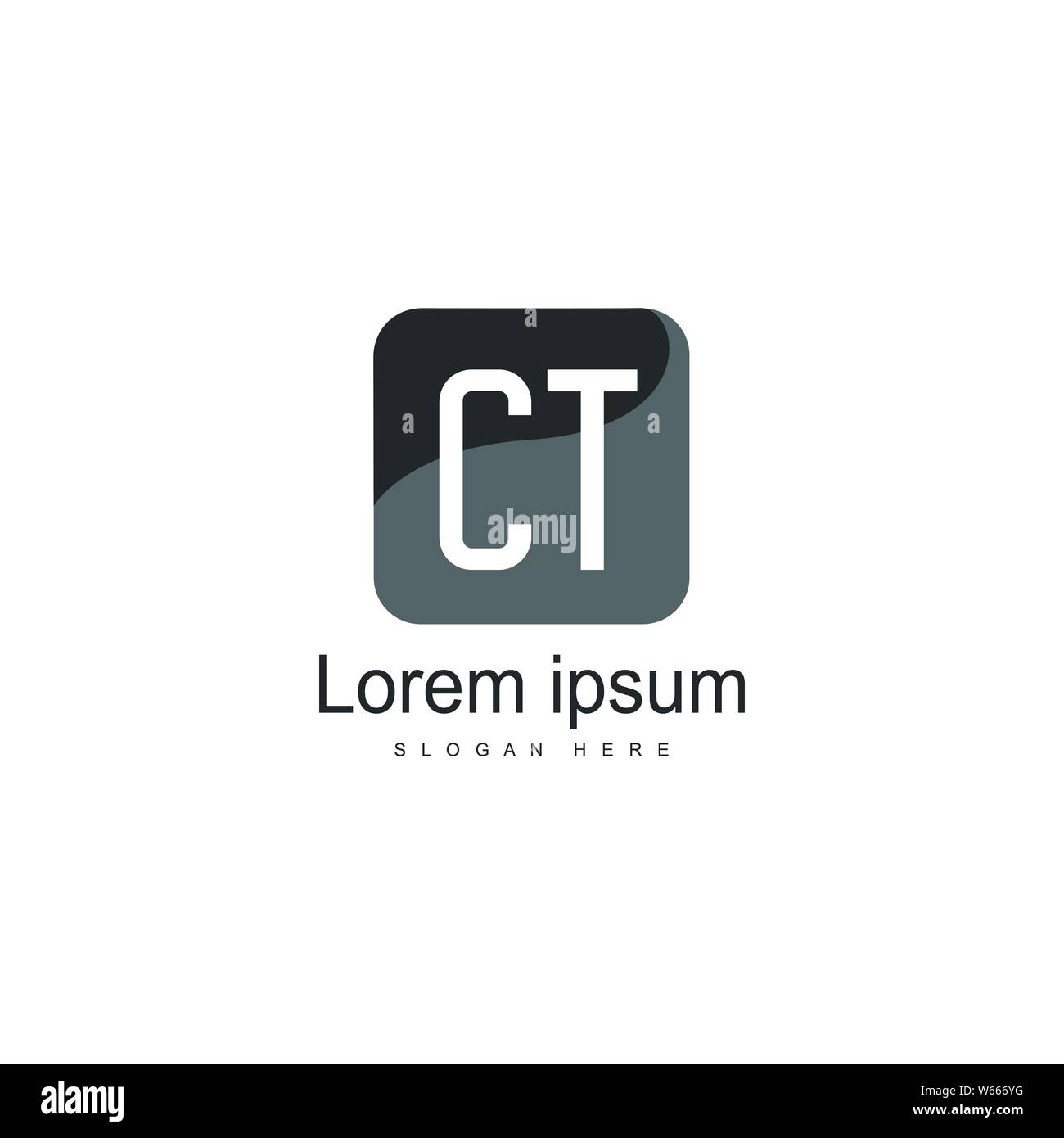 Initial CT logo template with modern frame. Minimalist CT letter logo ...