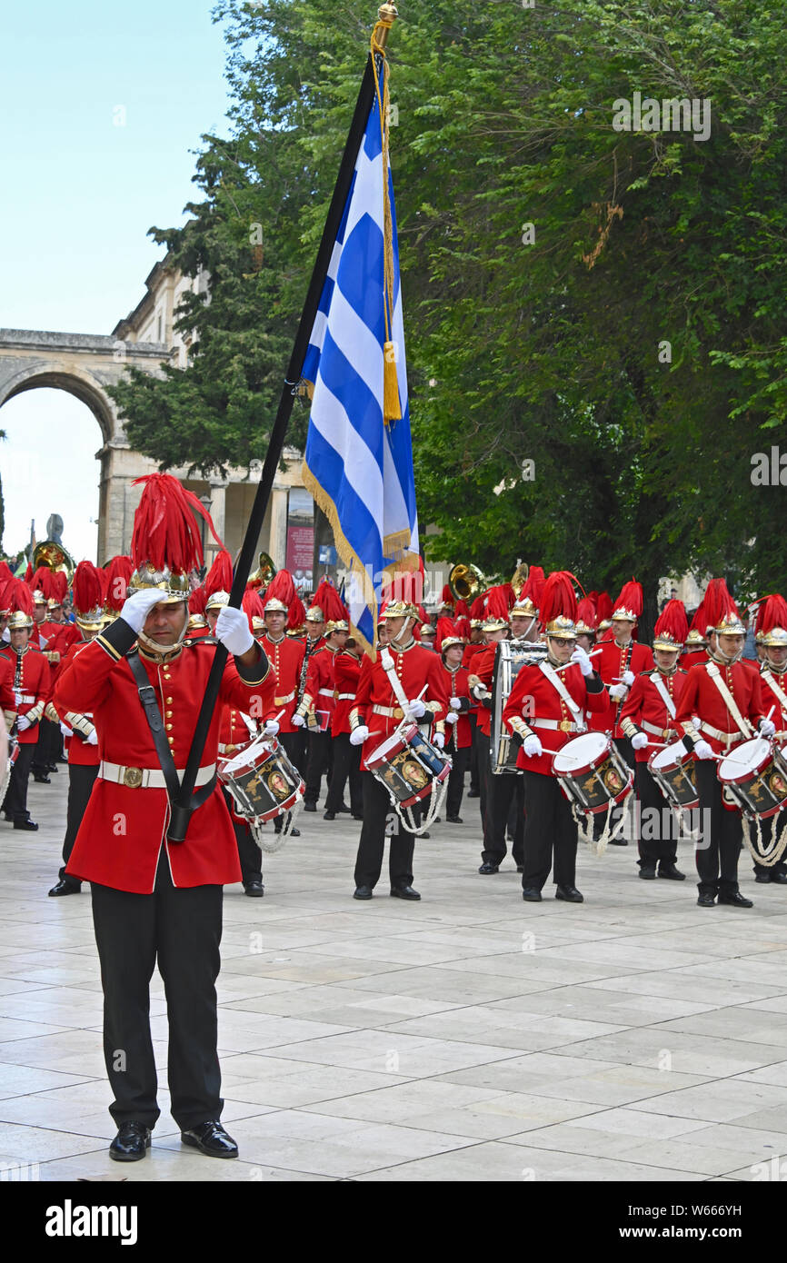 21st May, Corfu, celebrating unification with Greece. Parades ...