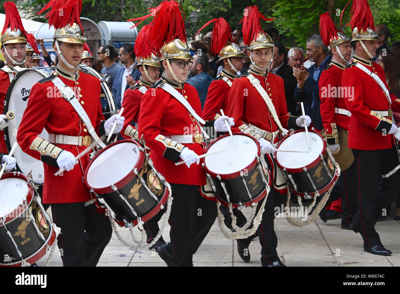 21st May, Corfu, celebrating unification with Greece. Parades ...