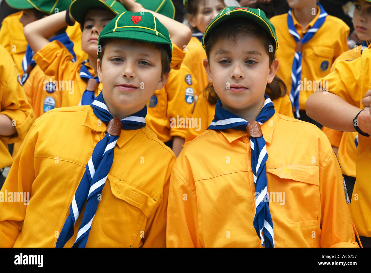 21st May, Corfu, celebrating unification with Greece. Parades ...