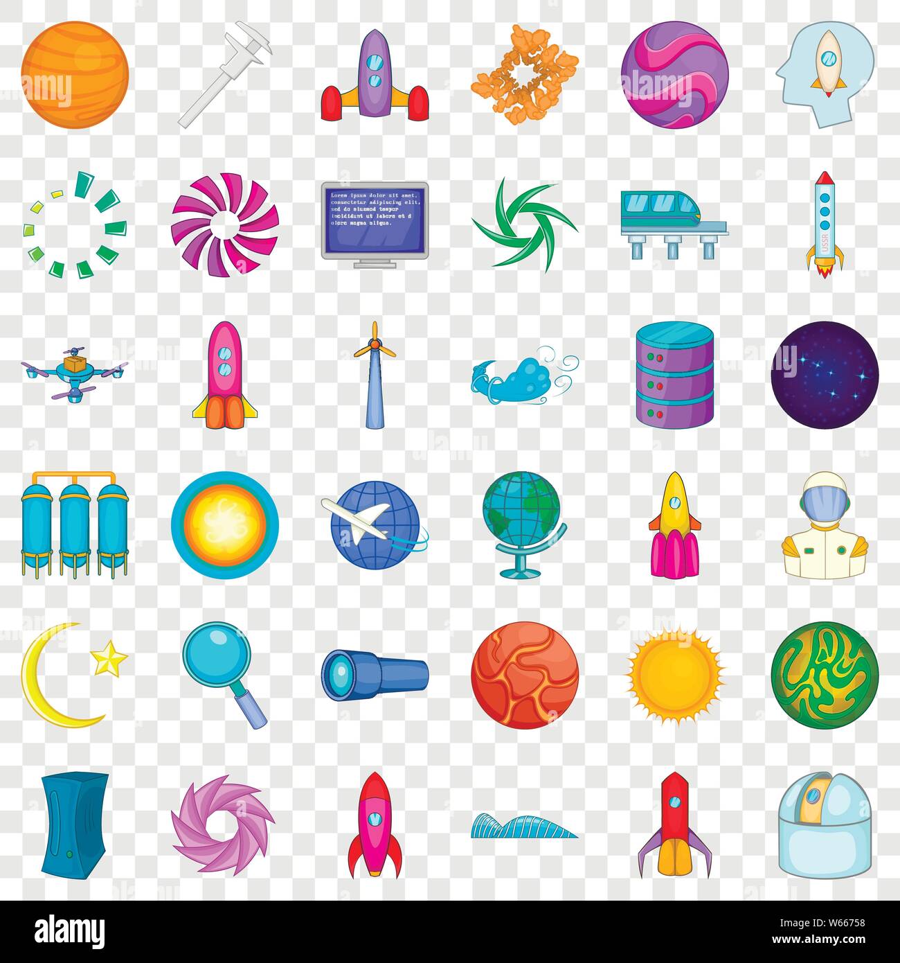 High tech icons set, cartoon style Stock Vector Image & Art - Alamy