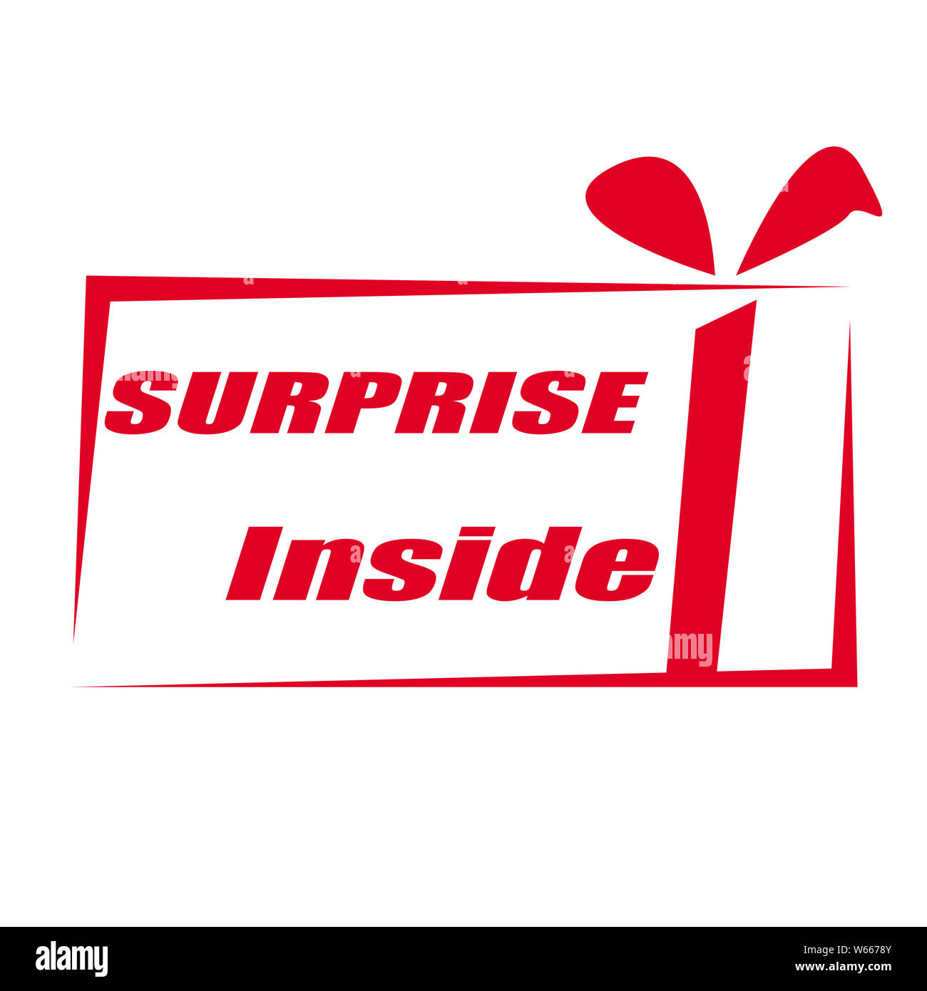 SURPRISE INSIDE - PROMOTION LABEL - STICKER Stock Photo - Alamy