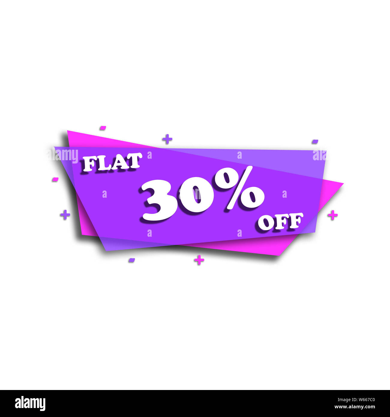 FLAT 30% OFF - PROMOTION LABEL - STICKER Stock Photo - Alamy