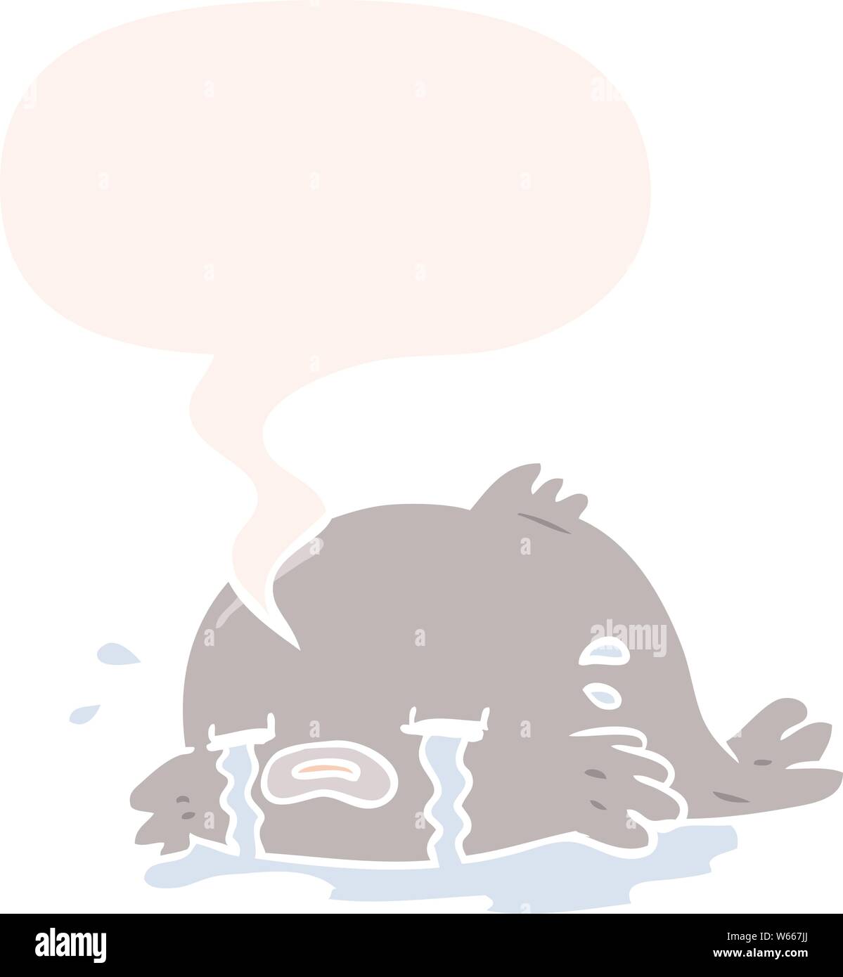 cartoon crying fish with speech bubble in retro style Stock Vector ...