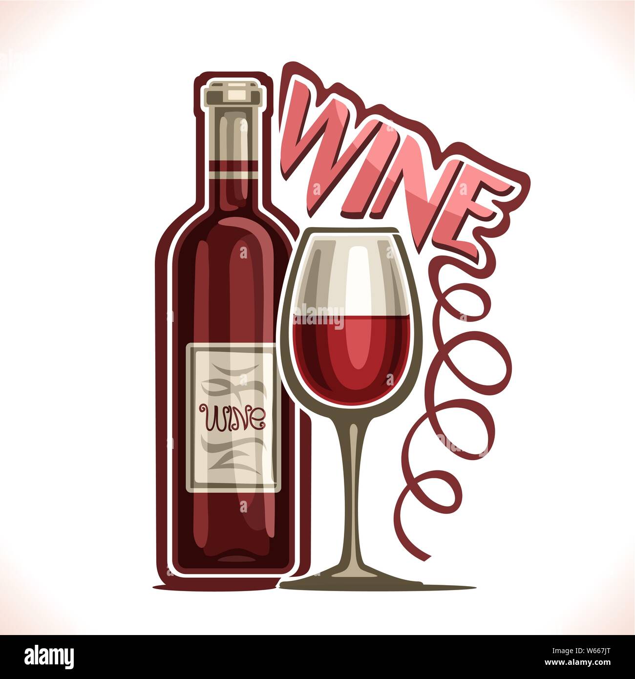 Glass red wine vector logo hi-res stock photography and images - Alamy