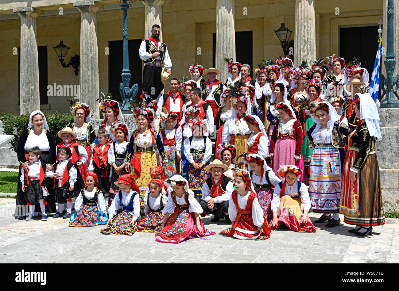 21st May, Corfu, celebrating unification with Greece. Parades ...