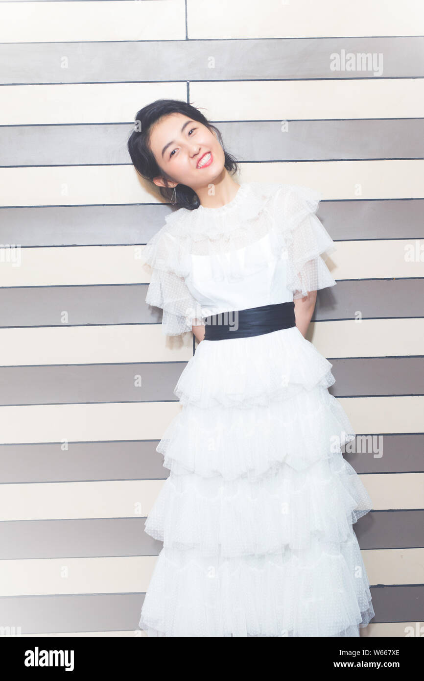 Chinese actress Zhang Zifeng, also known as Wendy Zhang, poses for ...