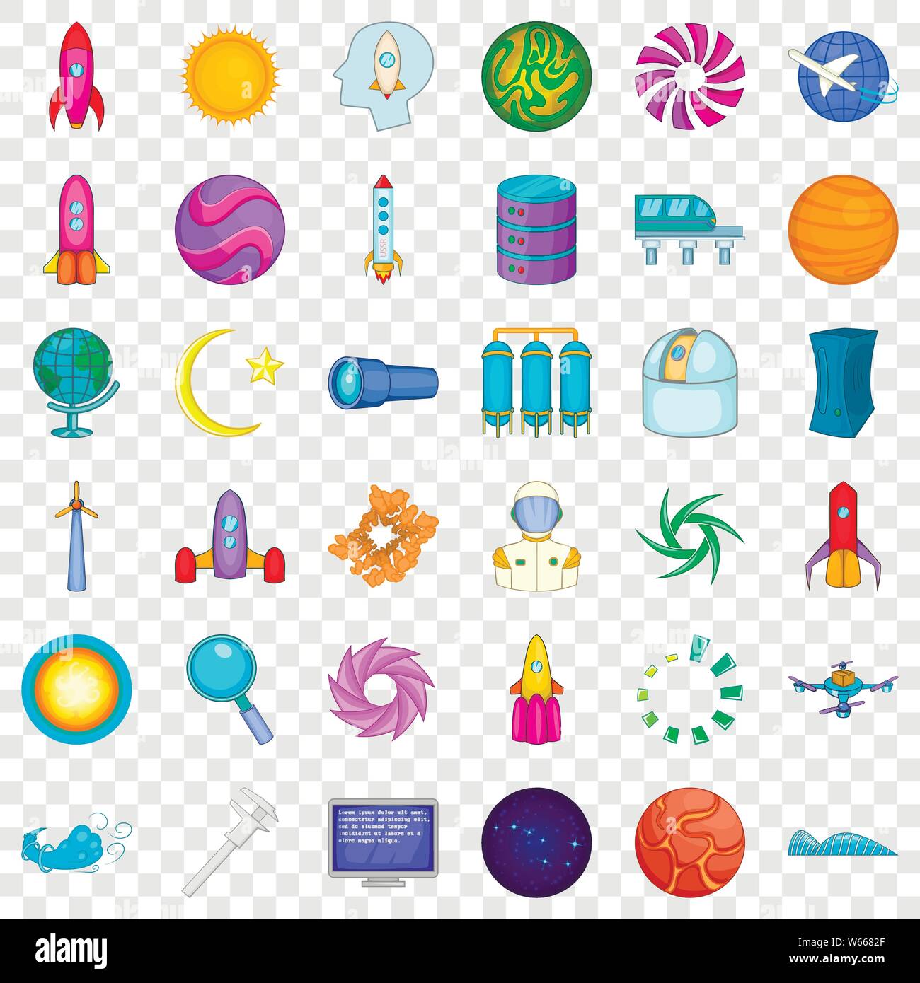 Exploration icons set, cartoon style Stock Vector Image & Art - Alamy
