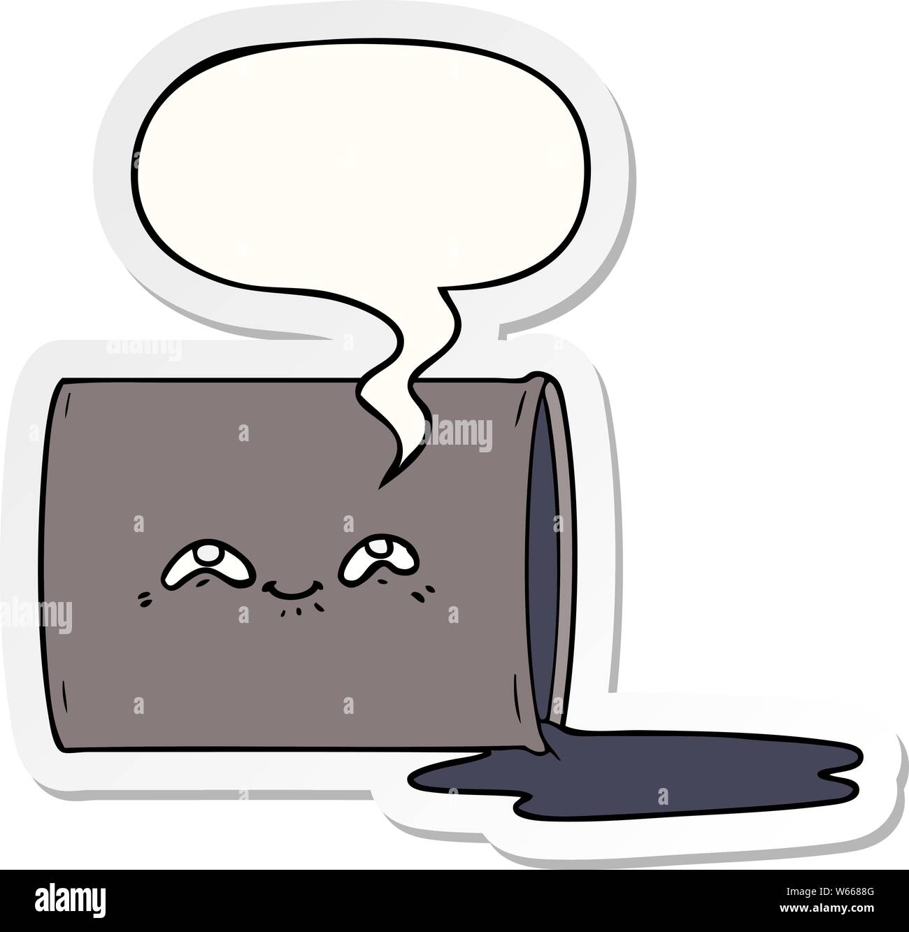 cartoon oil drum with speech bubble sticker Stock Vector Image & Art ...