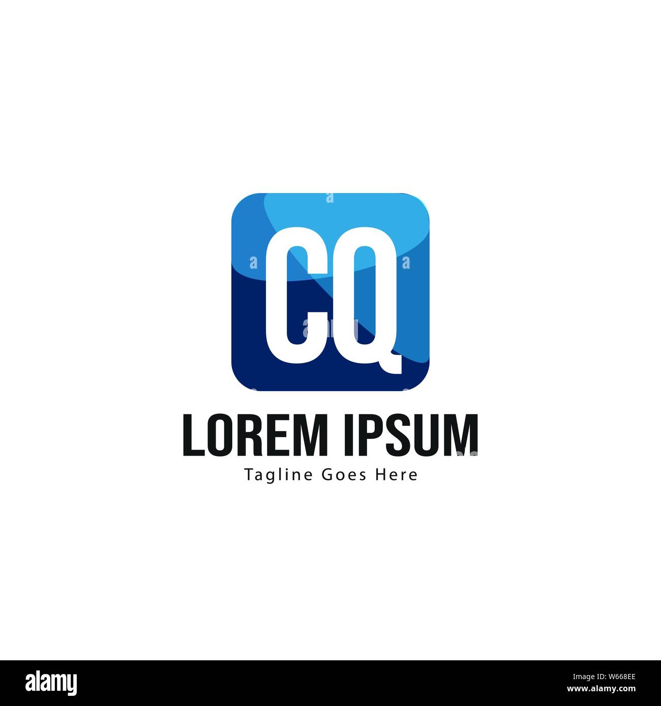 Initial CQ logo template with modern frame. Minimalist CQ letter logo ...