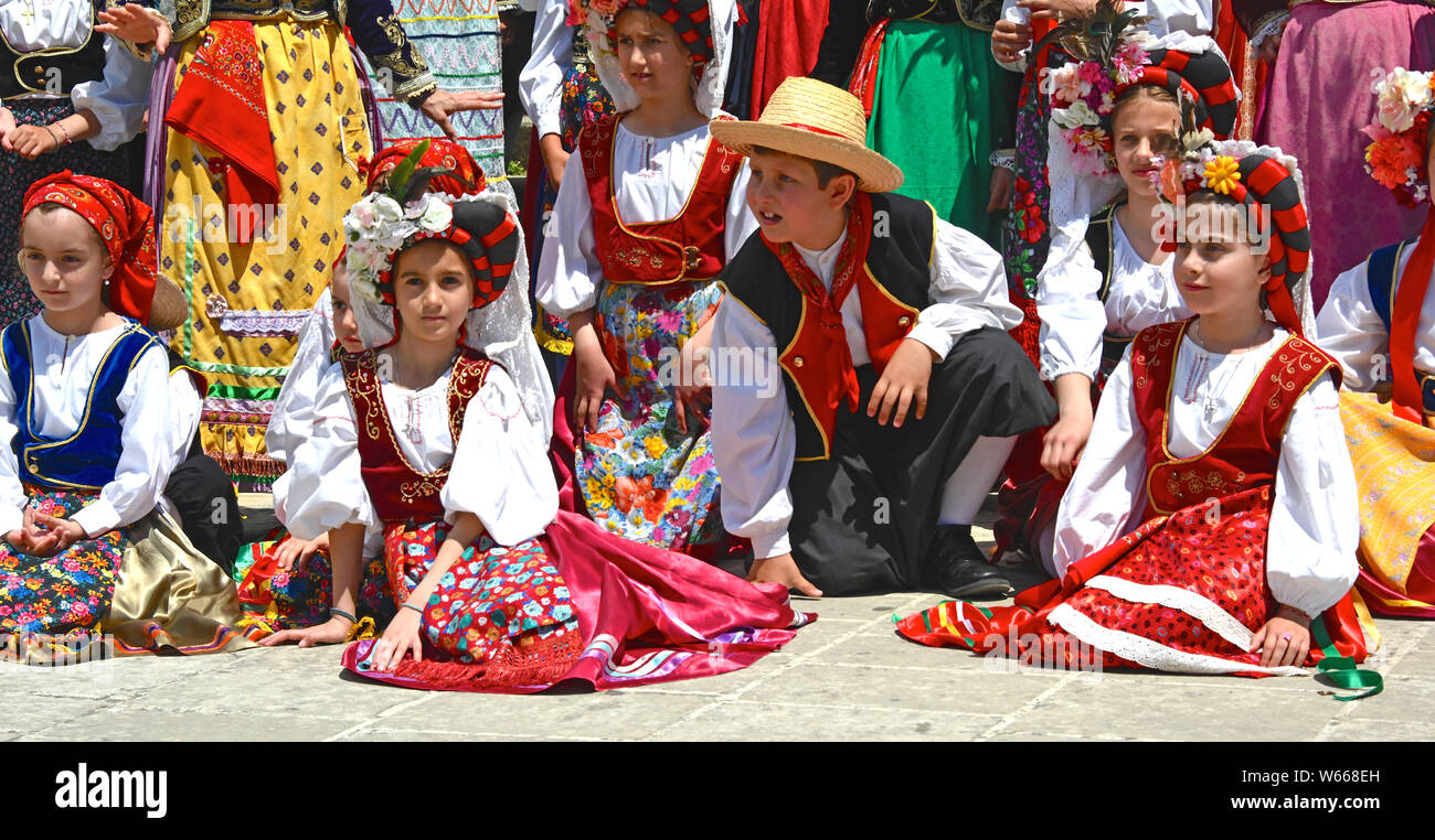 21st May, Corfu, celebrating unification with Greece. Parades ...