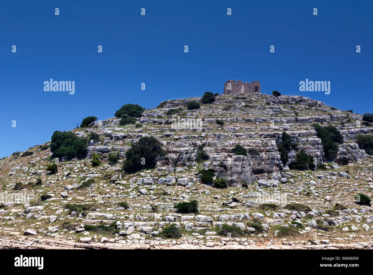 The ancient Byzantine fortress of Tureta on Otok Kornat, in the Kornati ...
