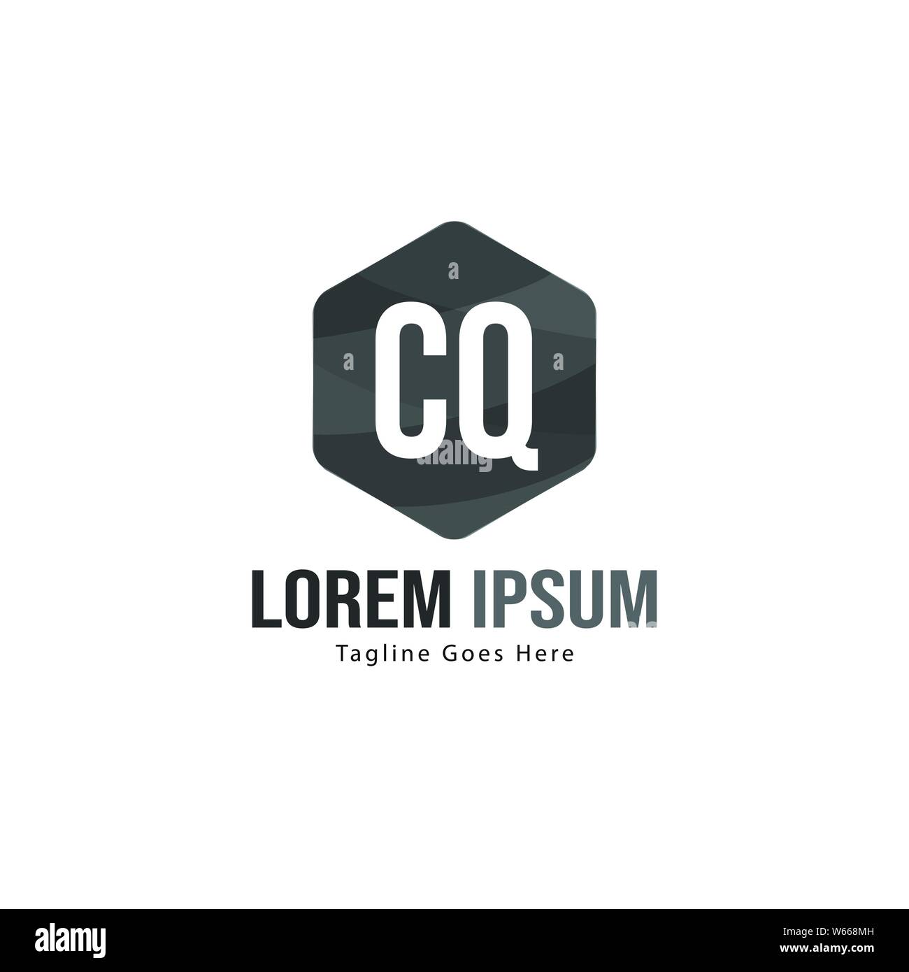 Initial CQ logo template with modern frame. Minimalist CQ letter logo ...