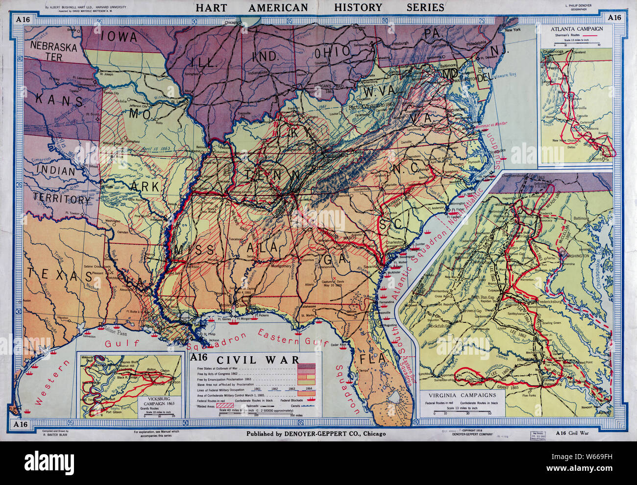 Civil War Maps 1960 Hart-Bolton American history maps Rebuild and ...