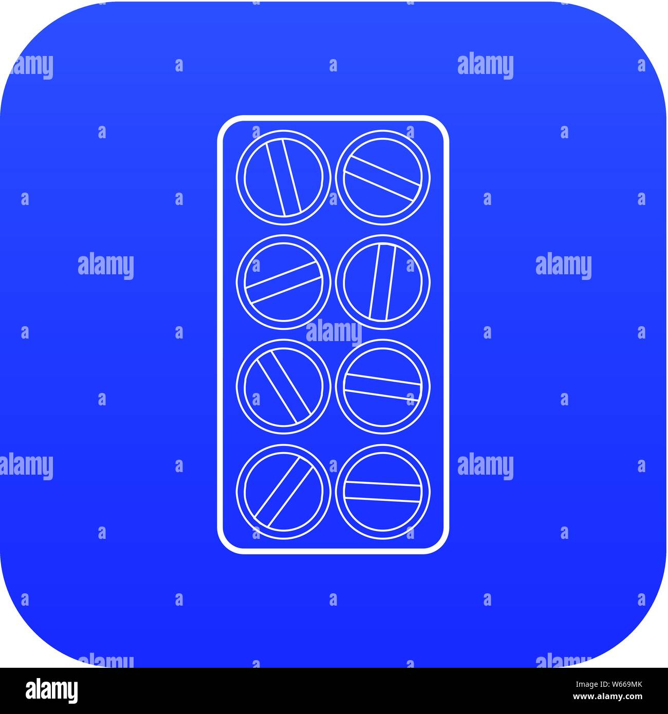 Packaging of round tablets icon blue vector Stock Vector Image & Art ...