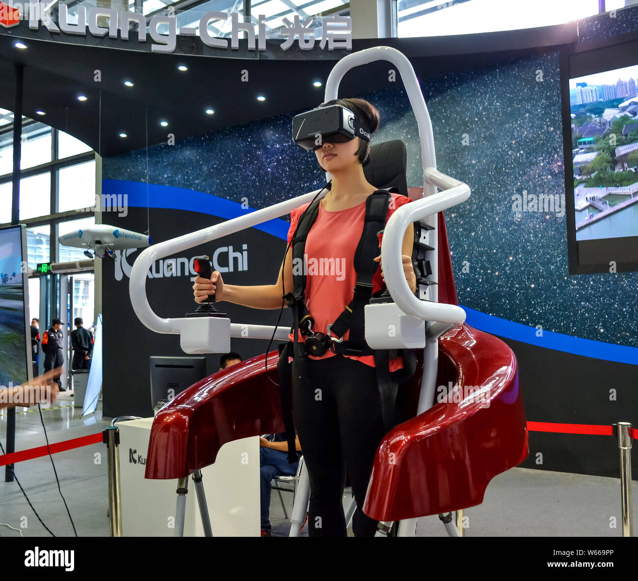 --FILE--A visitor tries out the world's first manned jetpack backed by ...