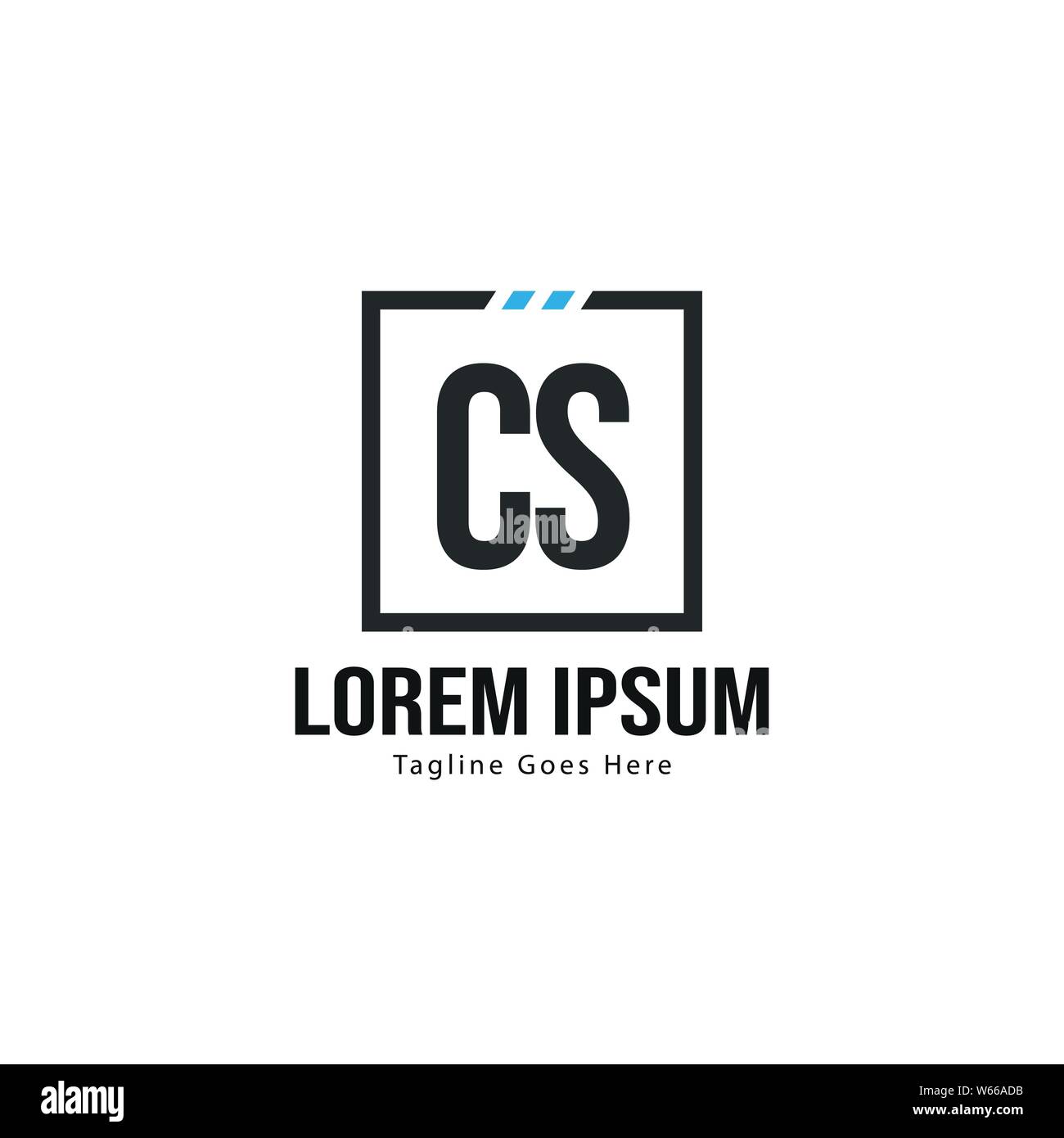 Initial CS logo template with modern frame. Minimalist CS letter logo ...