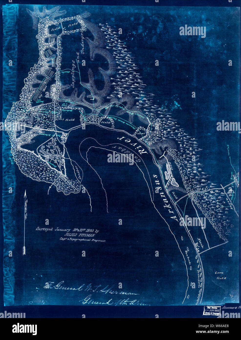 Civil War Maps 1970 Map of Arkansas Post Ark Inverted Rebuild and ...