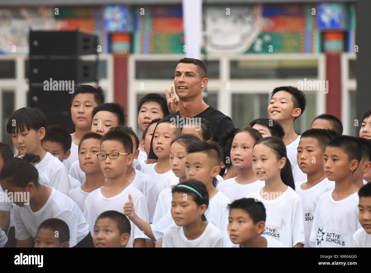 Portuguese football player Cristiano Ronaldo of Juventus FC, center ...