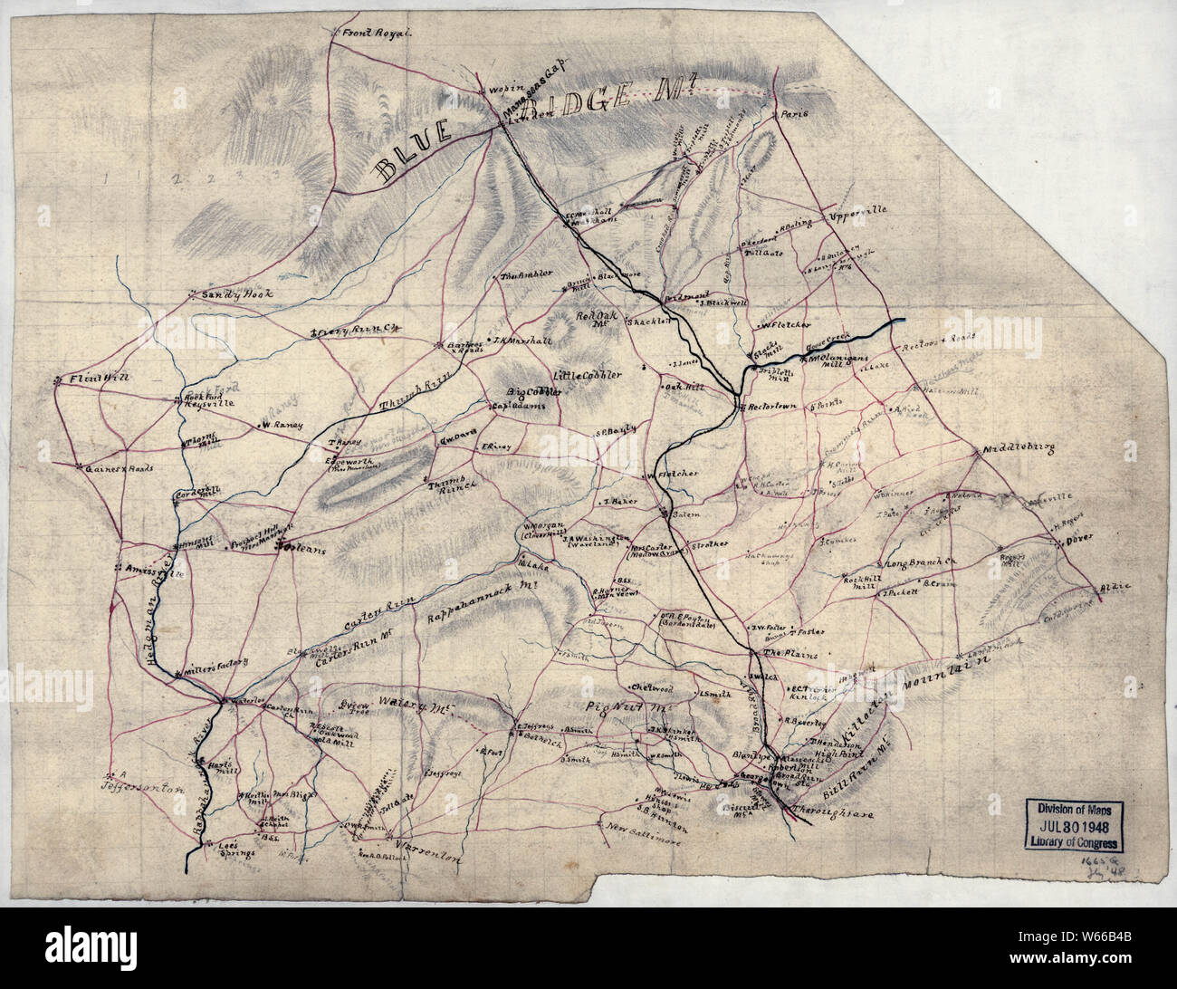 Civil War Maps 1990 Map of Fauquier County Va Rebuild and Repair Stock ...