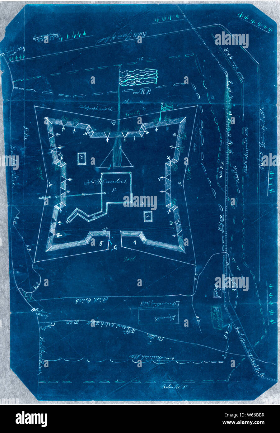 Civil War Maps 1994 Map of Fort Sanders Knoxville Tennessee showing the ...