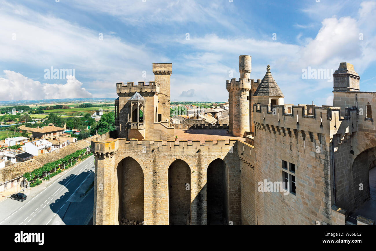 beautiful castle Olite in Spain Stock Photo - Alamy