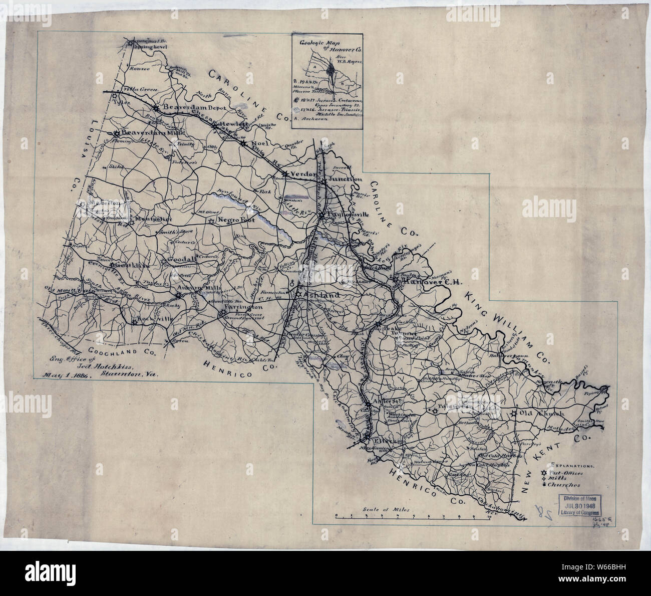 Map of hanover virginia hi-res stock photography and images - Alamy