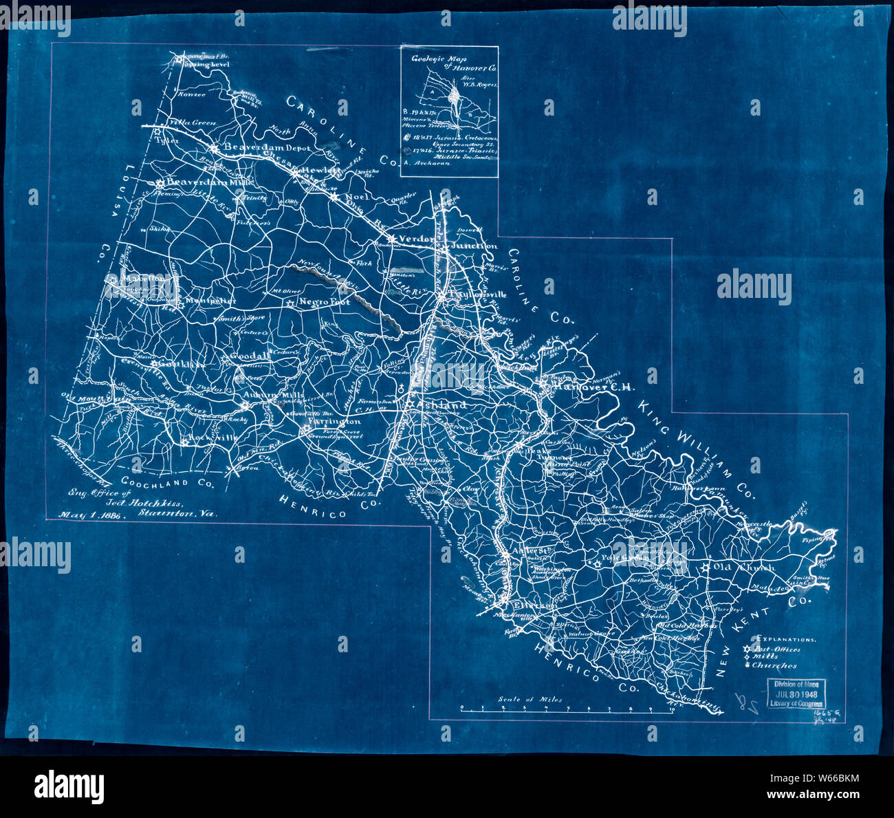 Map of hanover virginia hi-res stock photography and images - Alamy