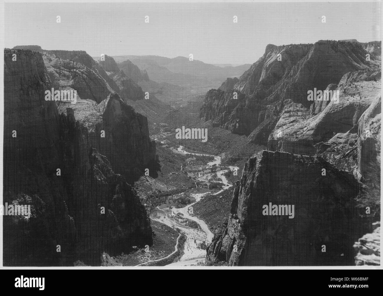 Horizontal morning view down Zion Canyon from Observation Point Stock ...