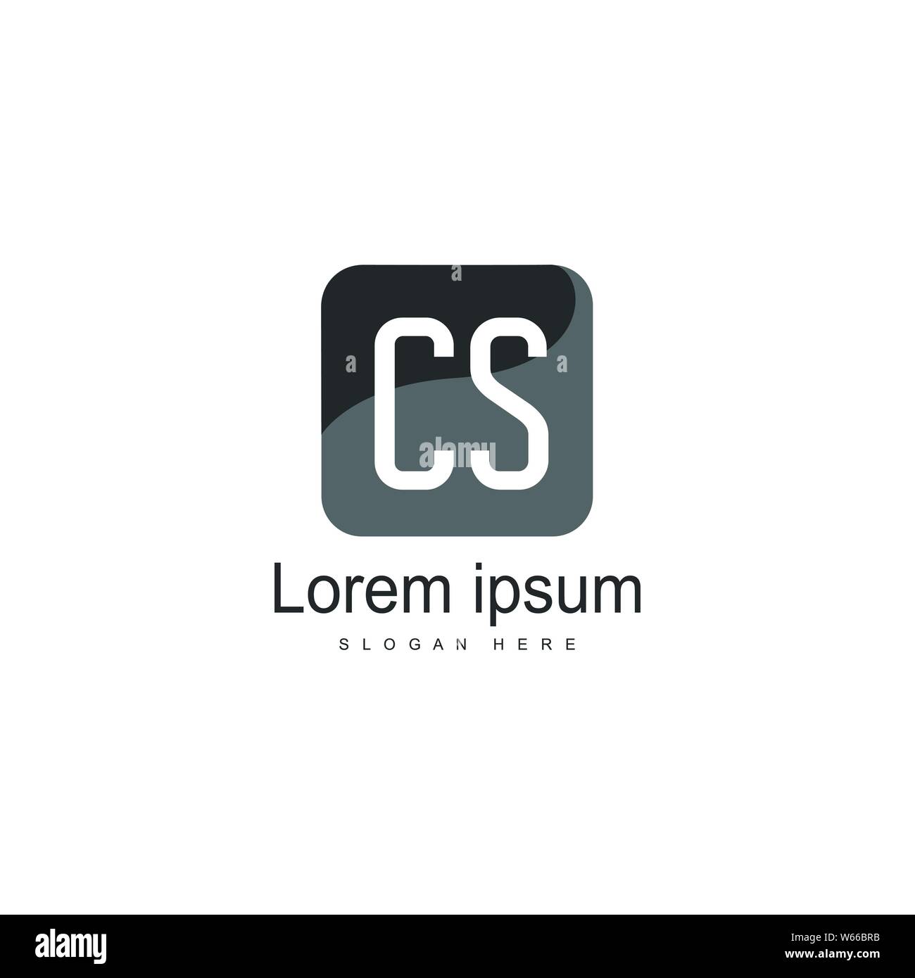 Initial CS logo template with modern frame. Minimalist CS letter logo ...