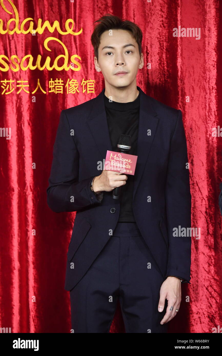 Hong Kong singer and actor William Chan poses during an unveiling ...