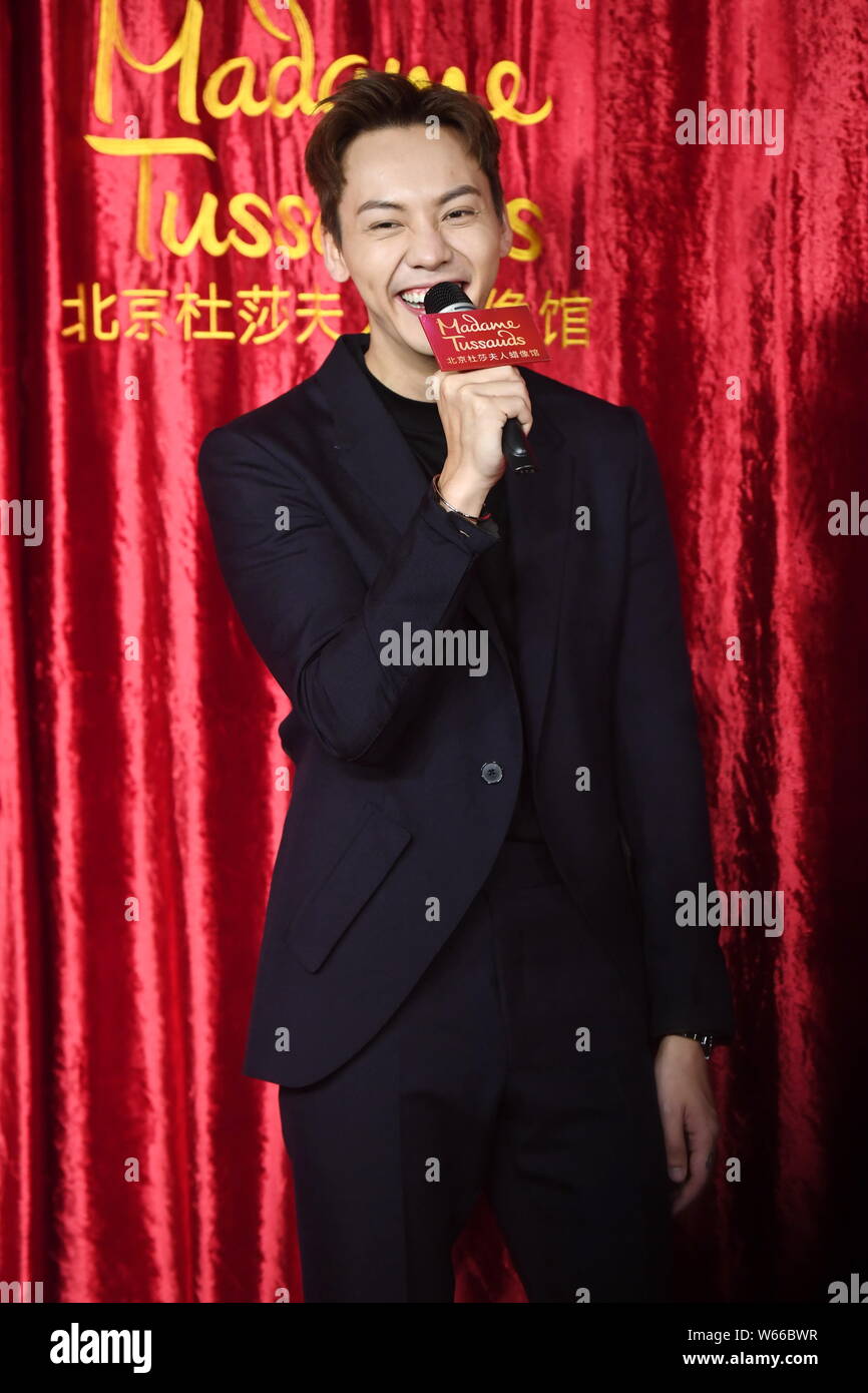 Hong Kong singer and actor William Chan poses during an unveiling ...