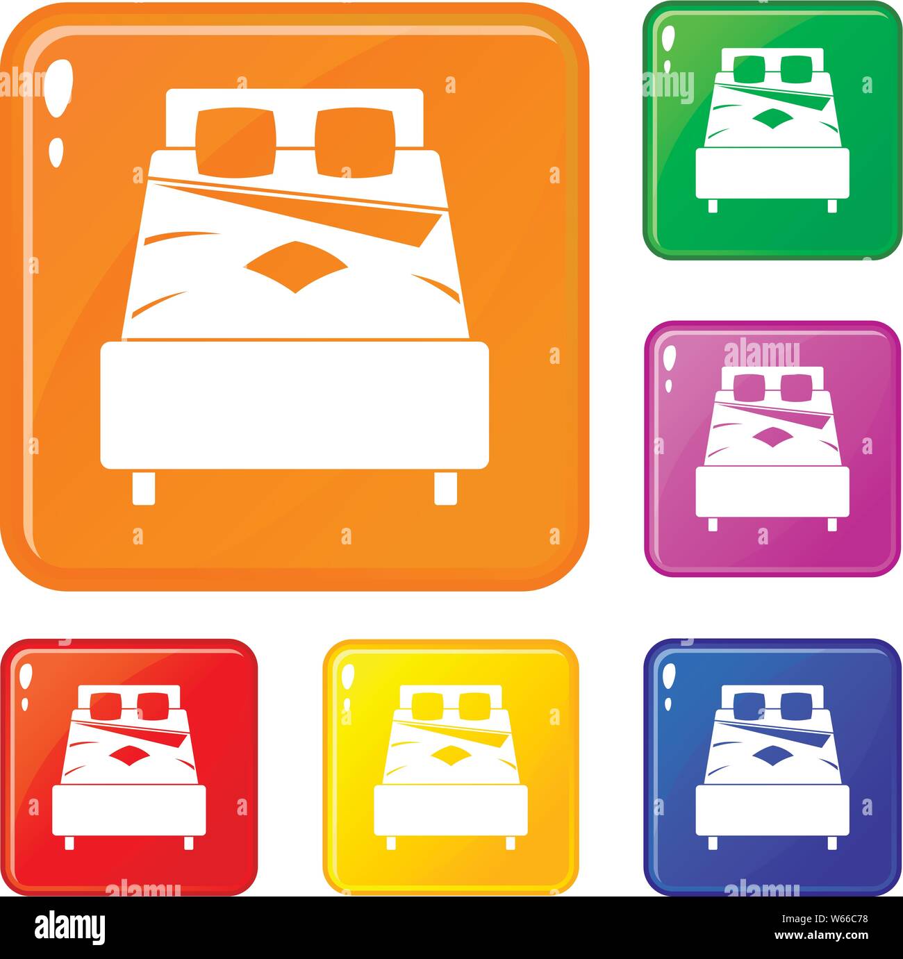 Bed icons set vector color Stock Vector Image & Art - Alamy