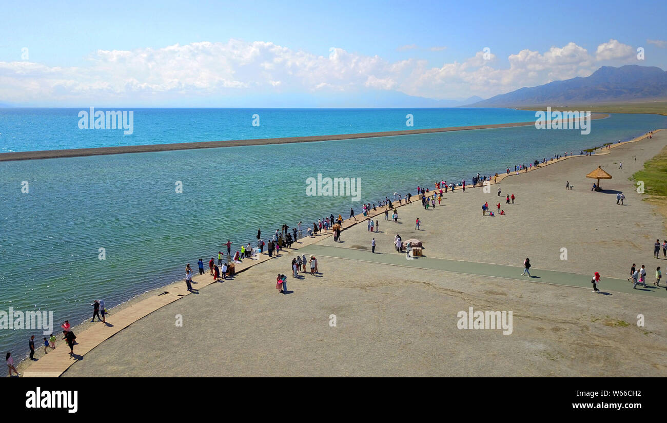 Landscape of the Sayram Lake (or Sailimu Lake) in northwest China's ...