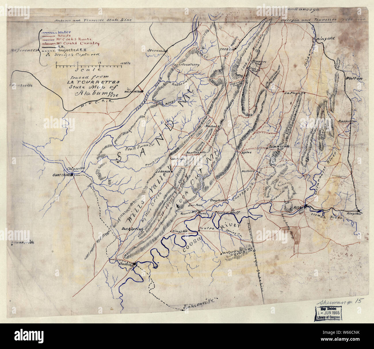 Civil War Maps 2021 Map of northeastern Alabama and northwestern ...