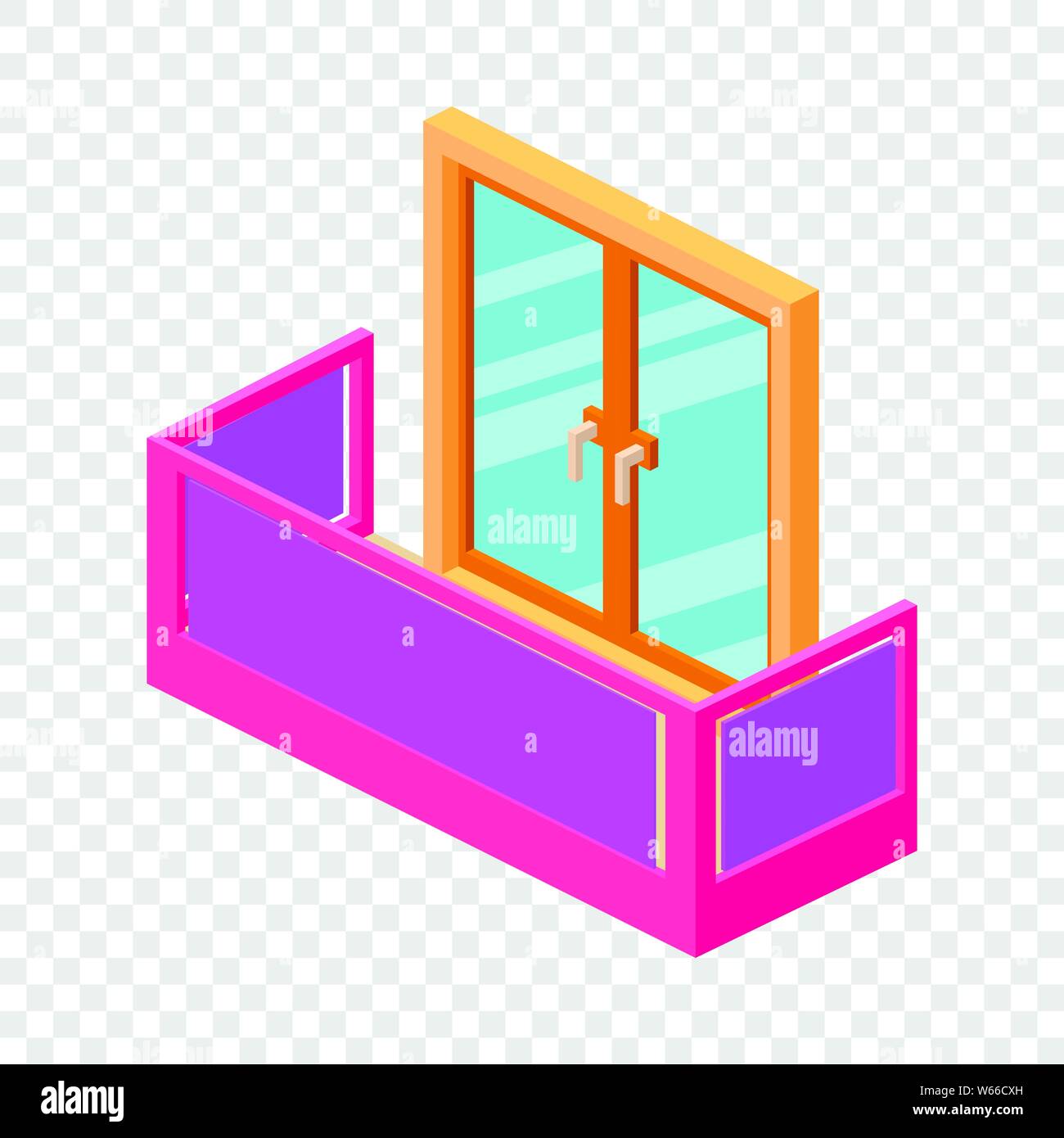 Modern balcony icon, isometric 3d style Stock Vector Image & Art - Alamy