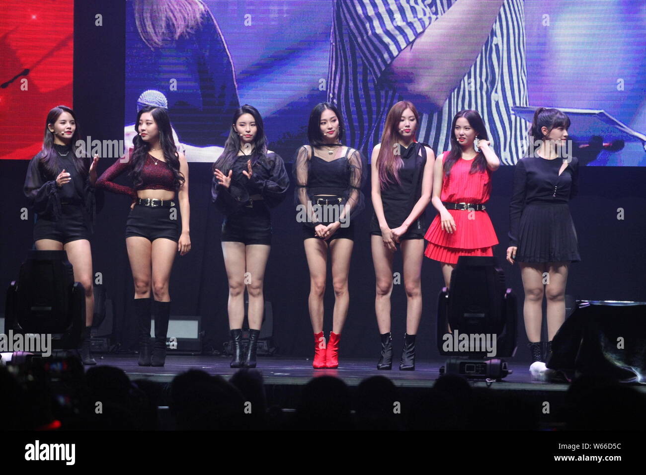 Members of South Korean girl group CLC perform during the CLC Live Show ...