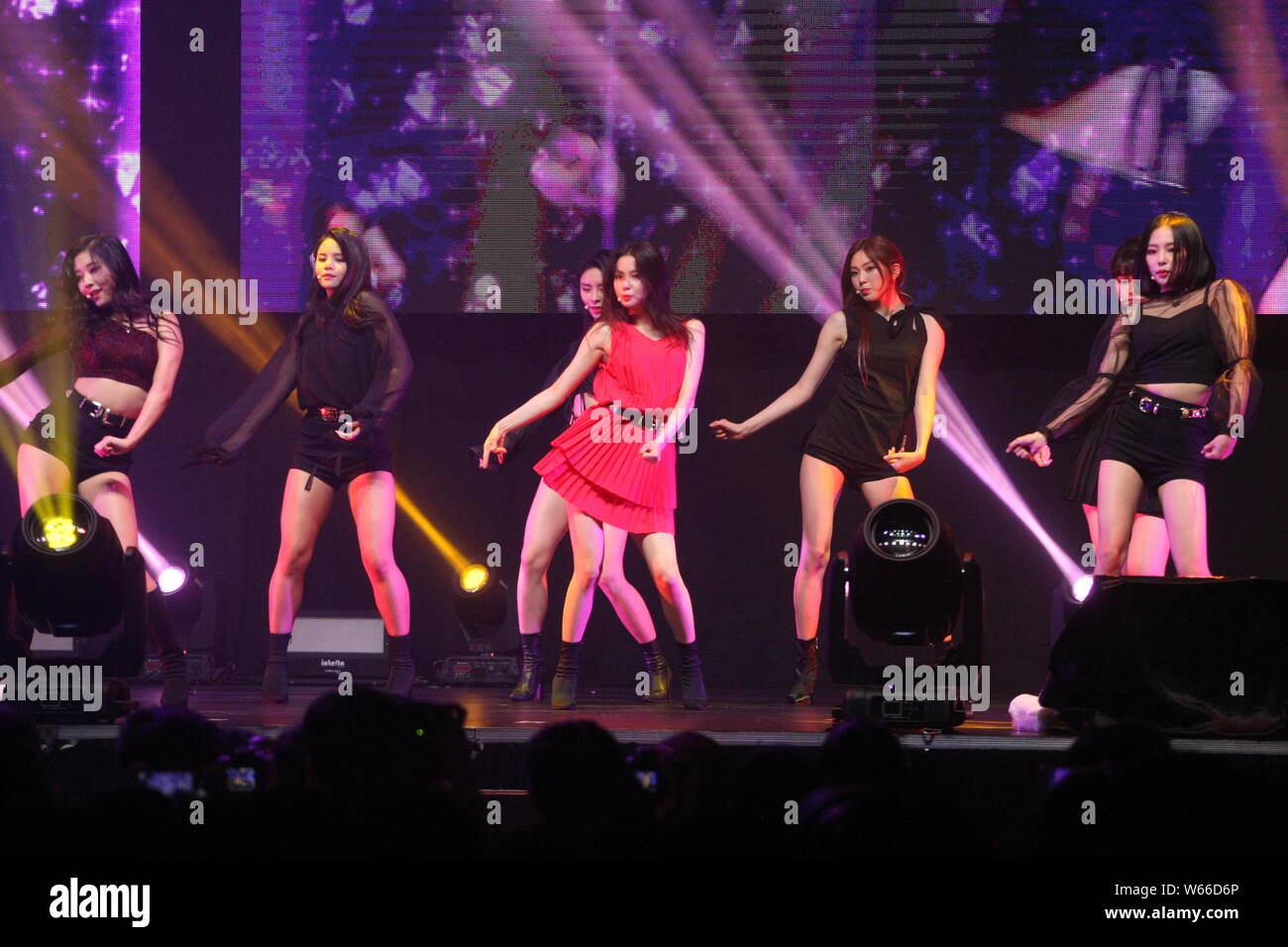 Members of South Korean girl group CLC perform during the CLC Live Show ...