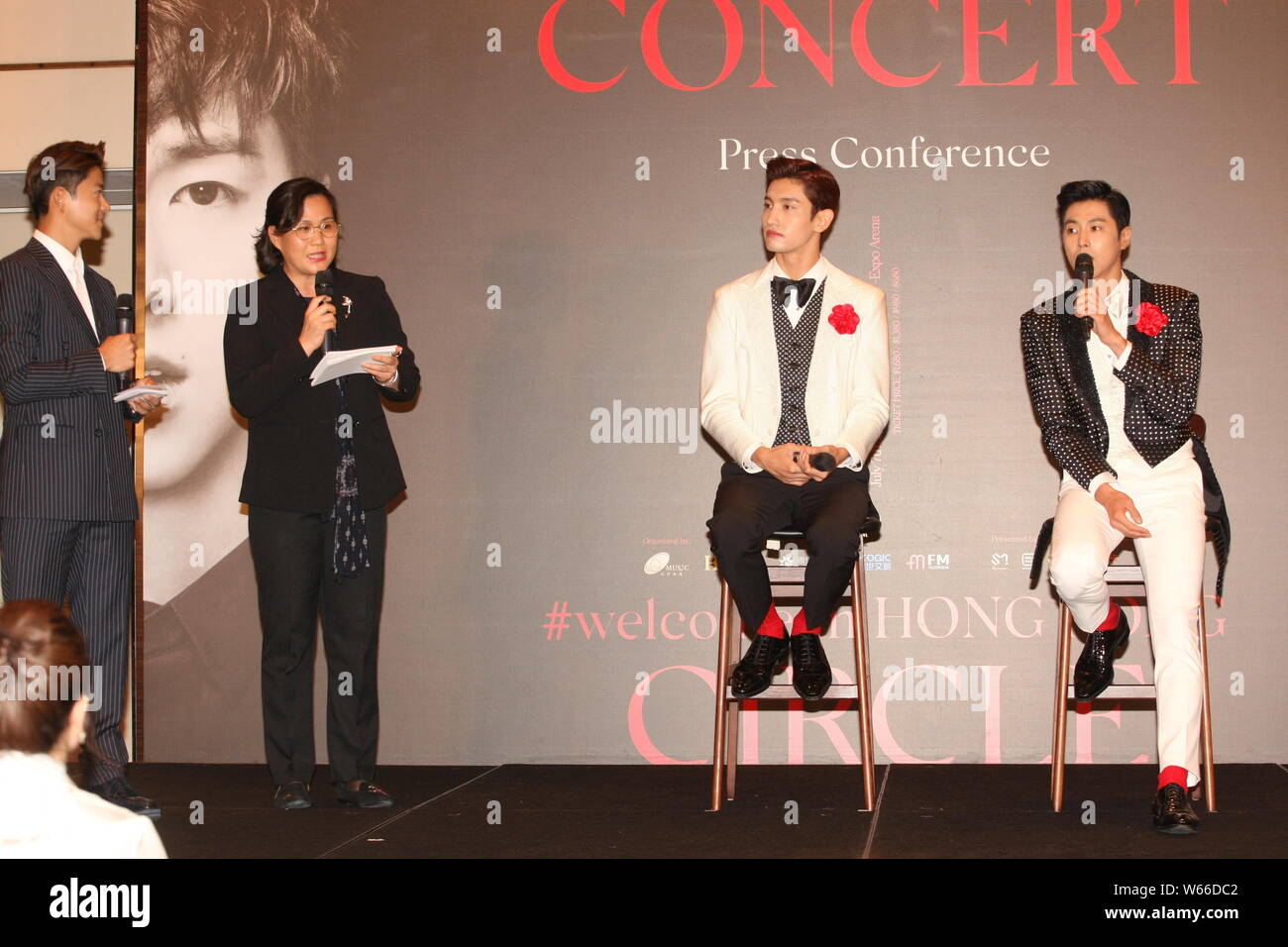Singers and actors Shim Chang-min, left, also known by his stage name ...